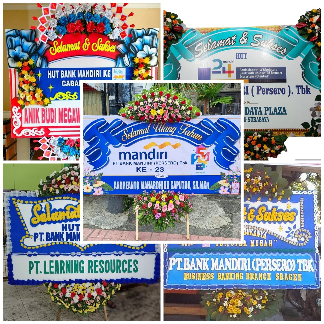 Bunga Papan HUT Bank Mandiri ke 26, Tahun 2024 - Toko Bunga Florist Kencana